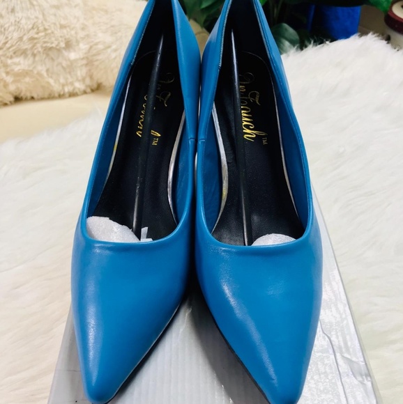 Shoes | Turquoise Pointy Toe Classic Low Heel Pumps | Poshmark
